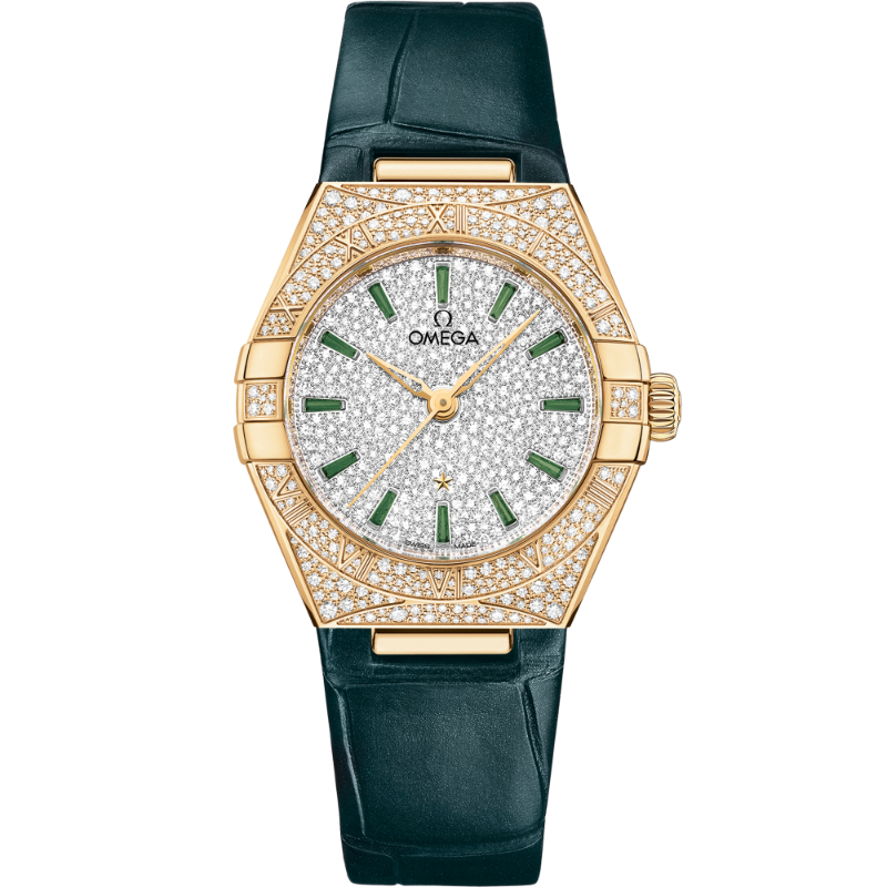Omega 29 mm, Yellow Gold On Leather Strap - O13158292099002 Watch